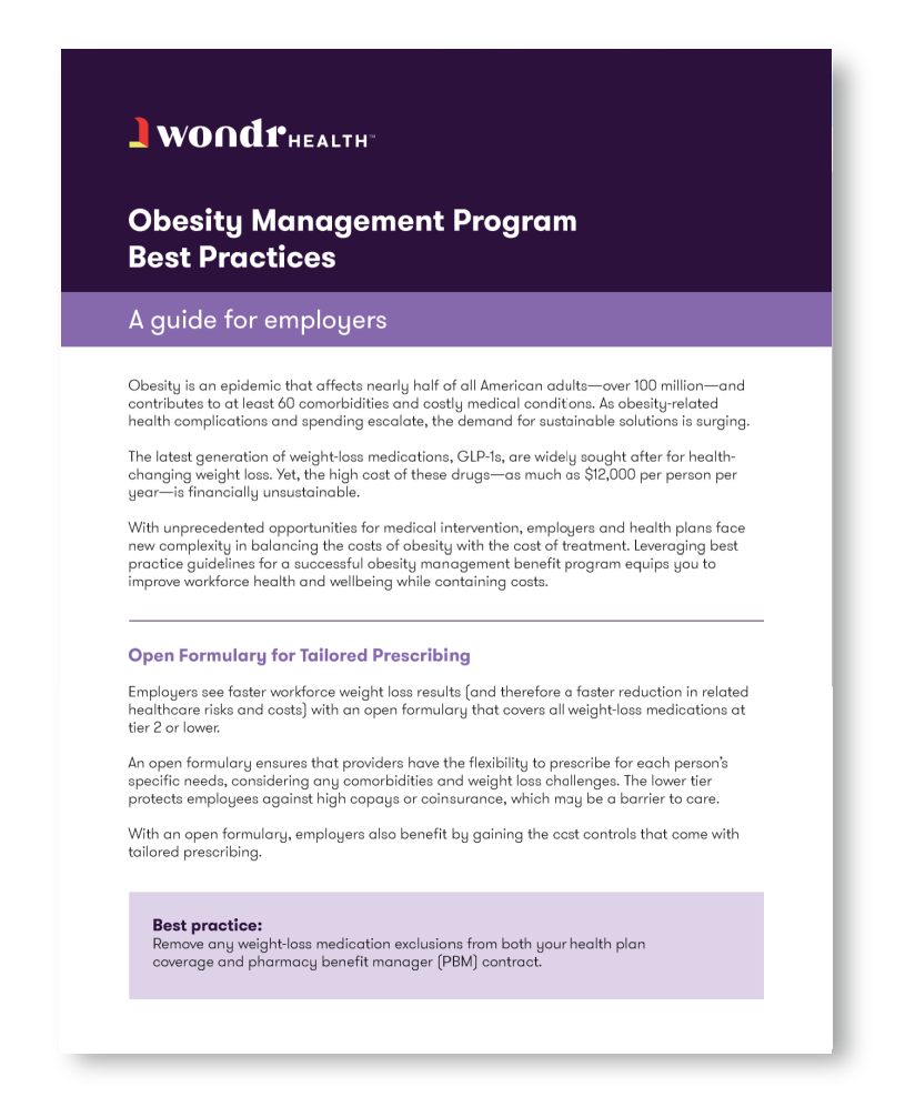 Employer's guide: Obesity Management Program Best Practices